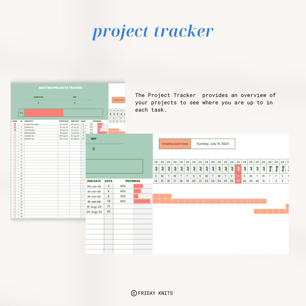 Knitting Crochet Project Tracker Template Google Spreadsheets Knitters ...