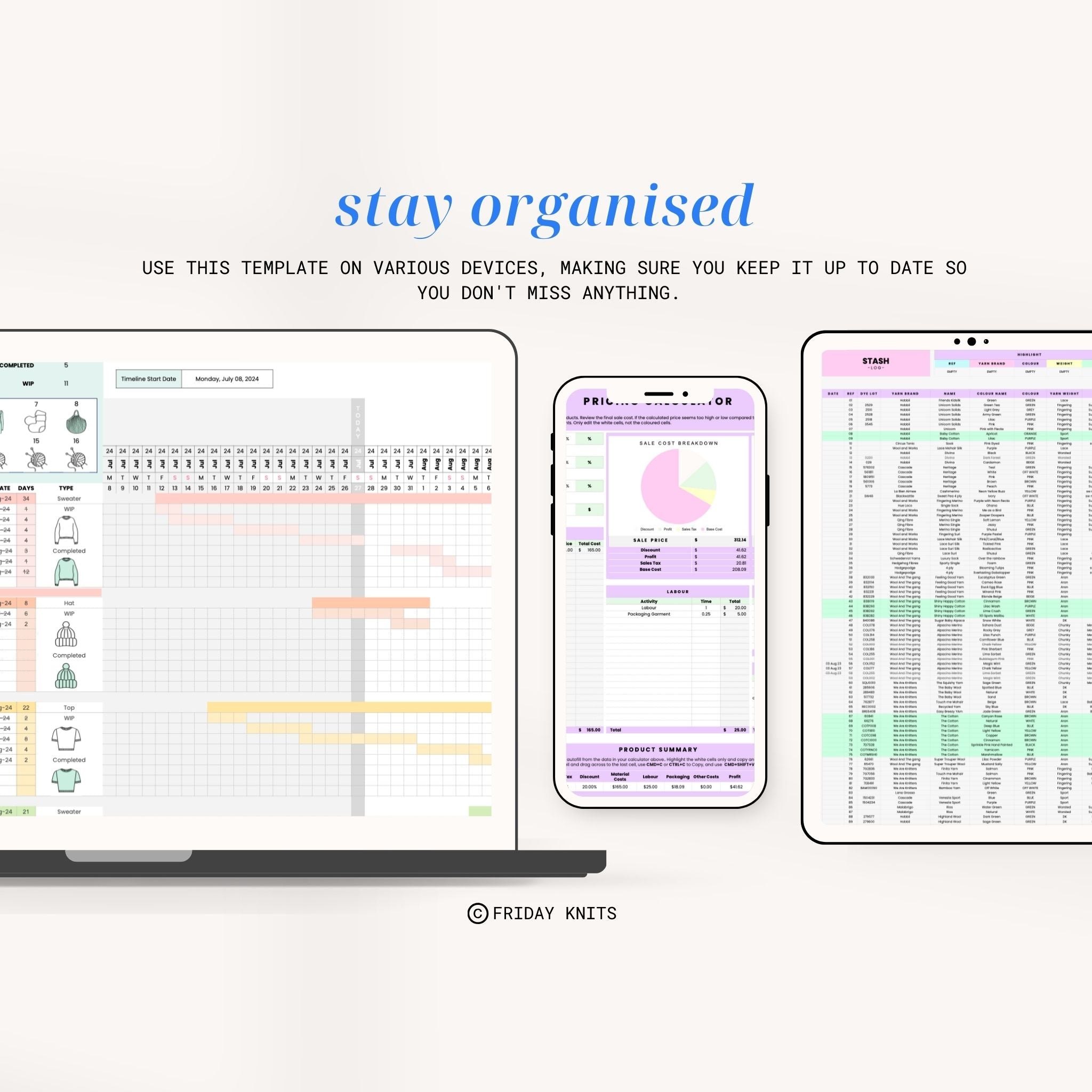 Knitting Crochet Project Tracker Template Google Spreadsheets Knitters ...