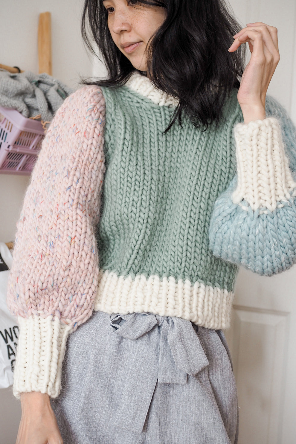 Friday Jumper Knitting Pattern Chunky Knit Jumper Worked Top Down In ...