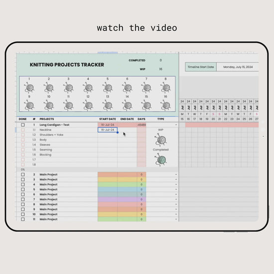 Knitting Crochet Project Tracker Template Google Spreadsheets Knitters ...